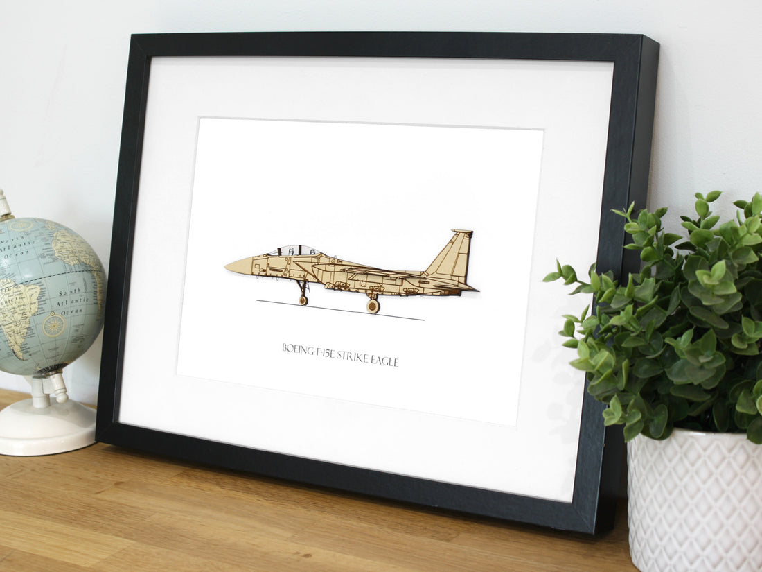 Boeing F-15E Strike Eagle Aviation Art | Laser Cut Wood – Simply Cut Art