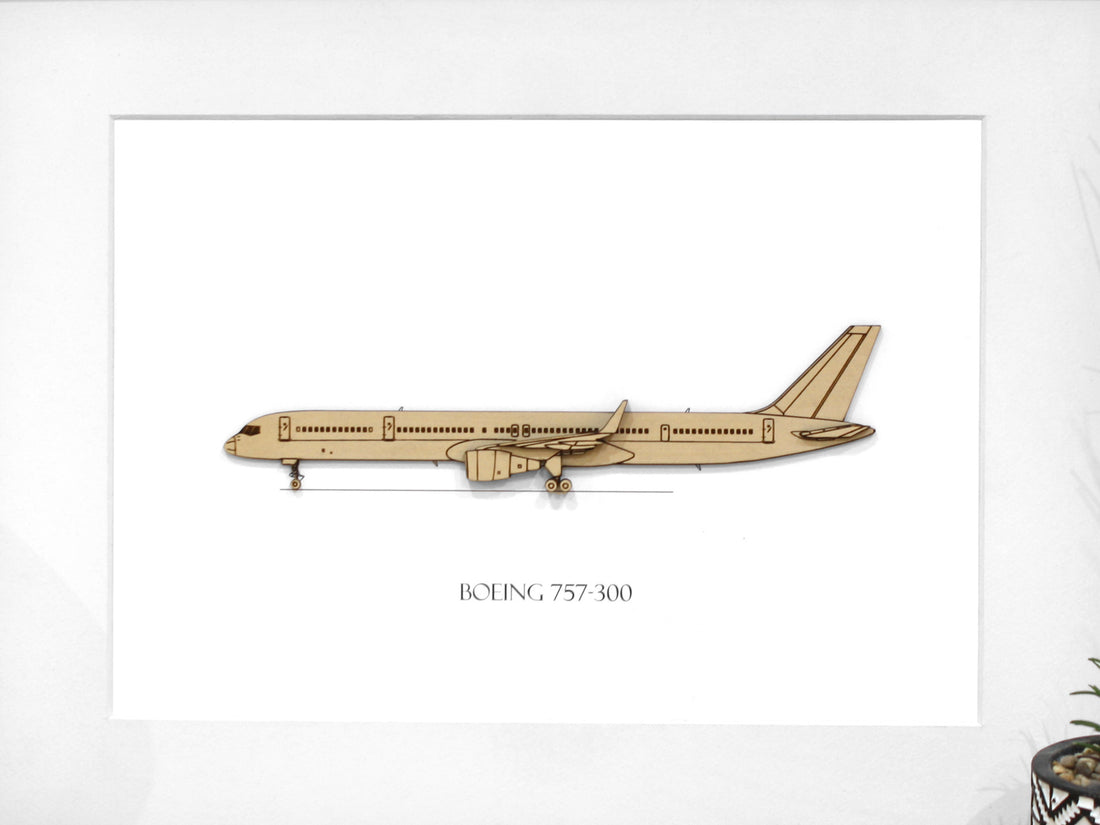 Boeing 757-300 Aviation Art | Laser Cut Gifts & Art – Simply Cut Art