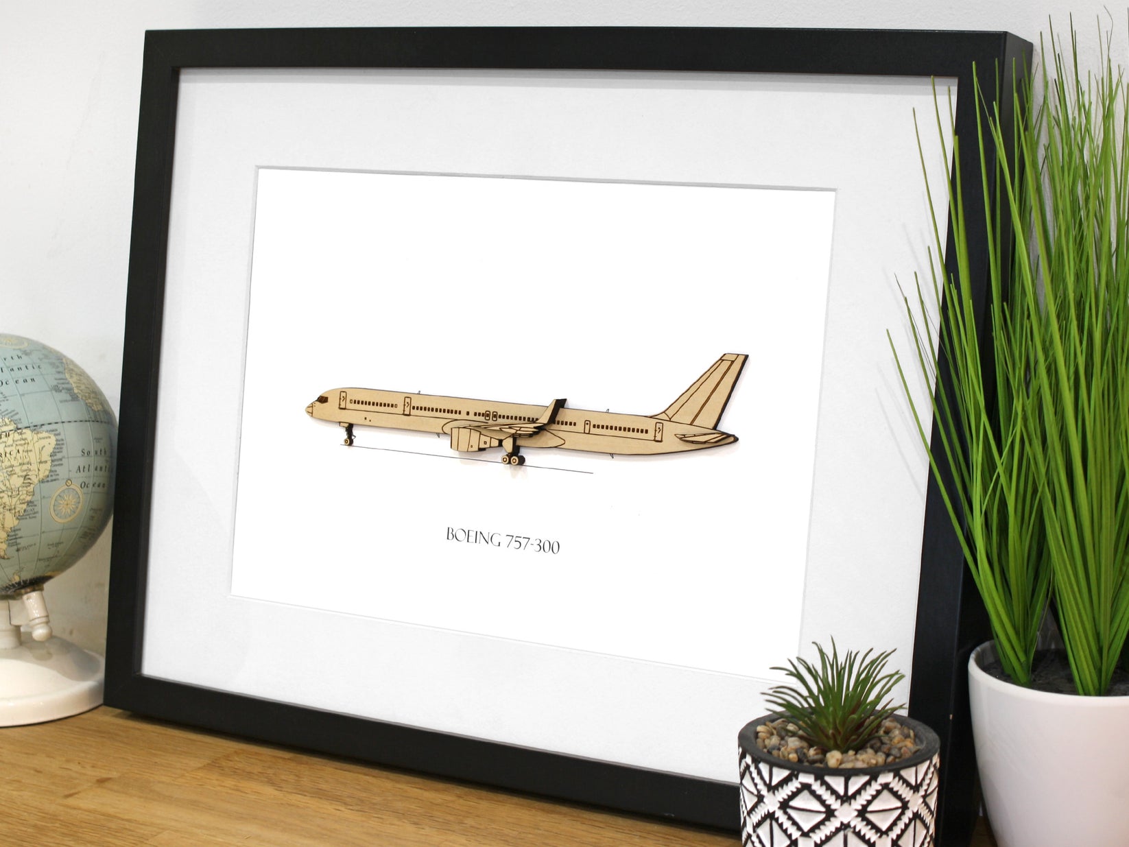 Boeing 757-300 Aviation Art | Laser Cut Gifts & Art – Simply Cut Art