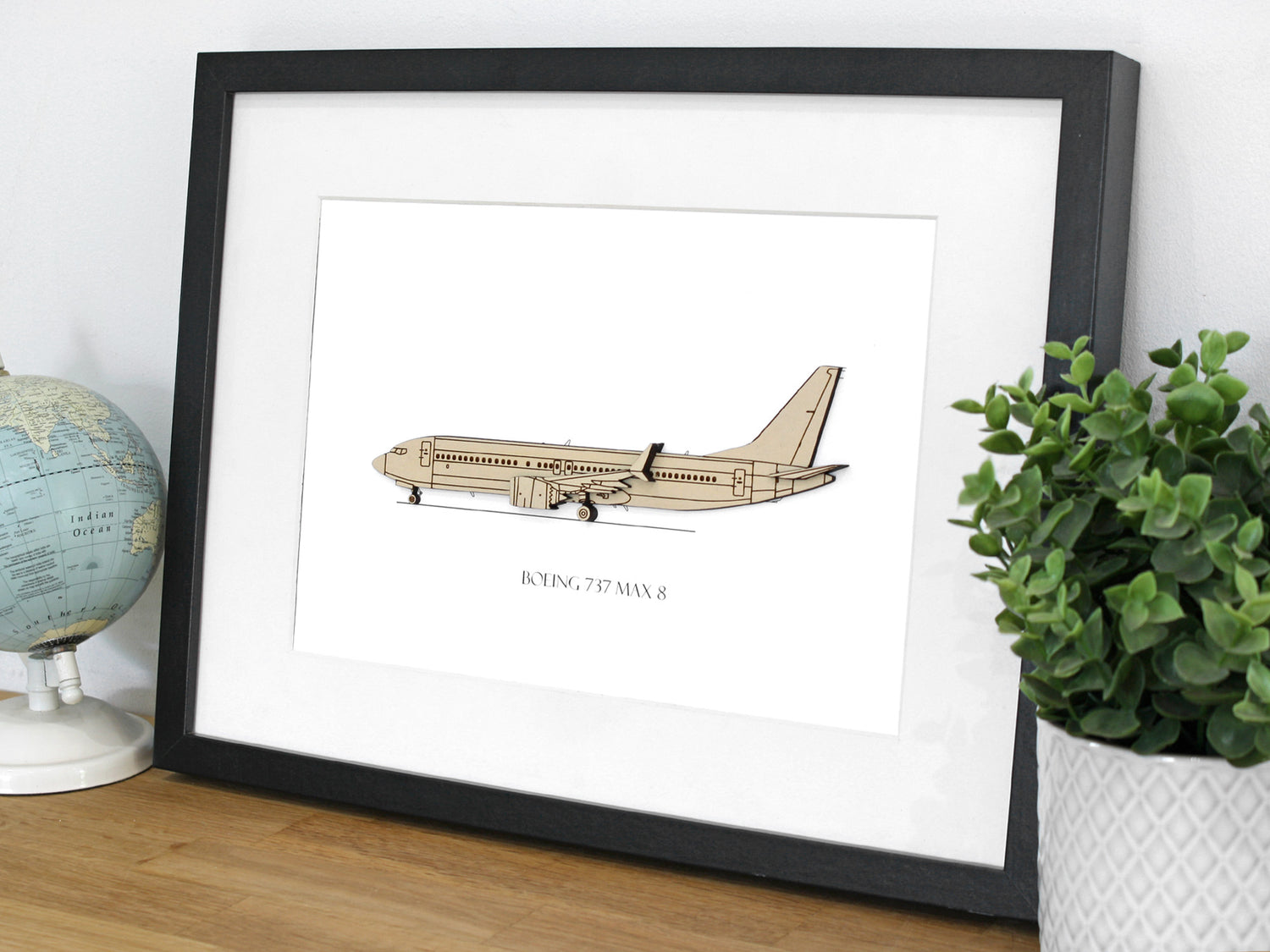 Boeing 737 Max 8 Aviation Art | Laser Cut Gifts & Art – Simply Cut Art