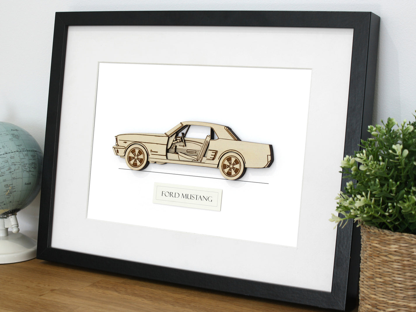 Classic Ford Mustang Art | Mustang Hardtop Gifts | Laser Cut Wood ...