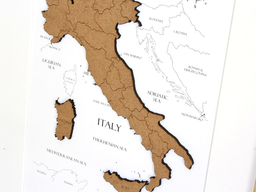 Custom Map of Italy | Italy Map Art | Laser Cut Wood Maps & Gifts ...