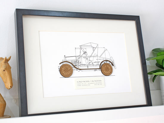 Ford Model T Roadster Blueprint | Automotive Art | Laser Cut Wood ...