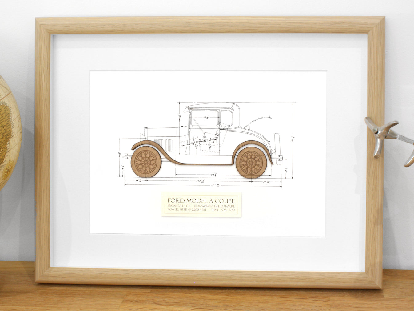 Ford Model A Coupe Art | Automotive Art | Laser Cut Wood – Simply Cut Art