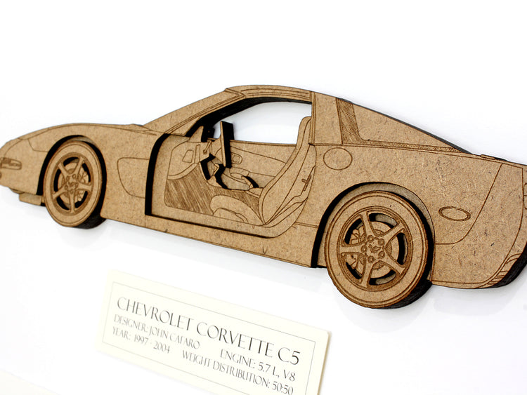 Corvette C5 Blueprint Art | C5 Corvette Gift | Laser Cut Wood – Simply ...