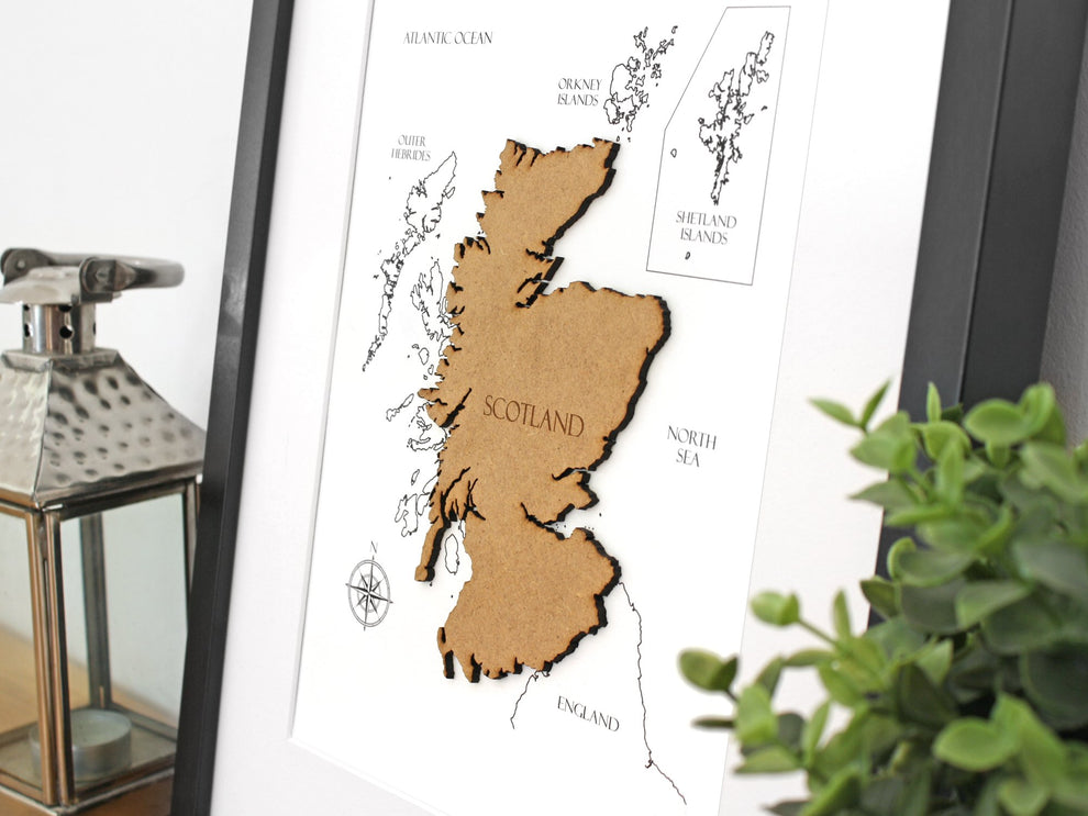 Custom Map of Scotland | Scotland Map Art | Laser Cut Wood Gifts ...