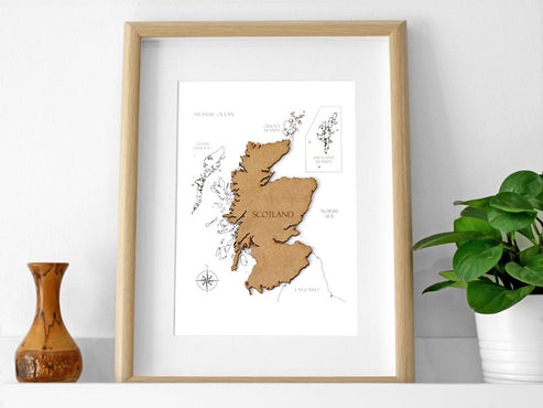 Custom Map of Scotland | Scotland Map Art | Laser Cut Wood Gifts ...