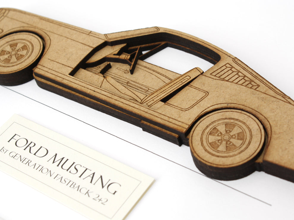 Classic Ford Mustang Art | Mustang Fastback Gifts | Laser Cut Wood ...