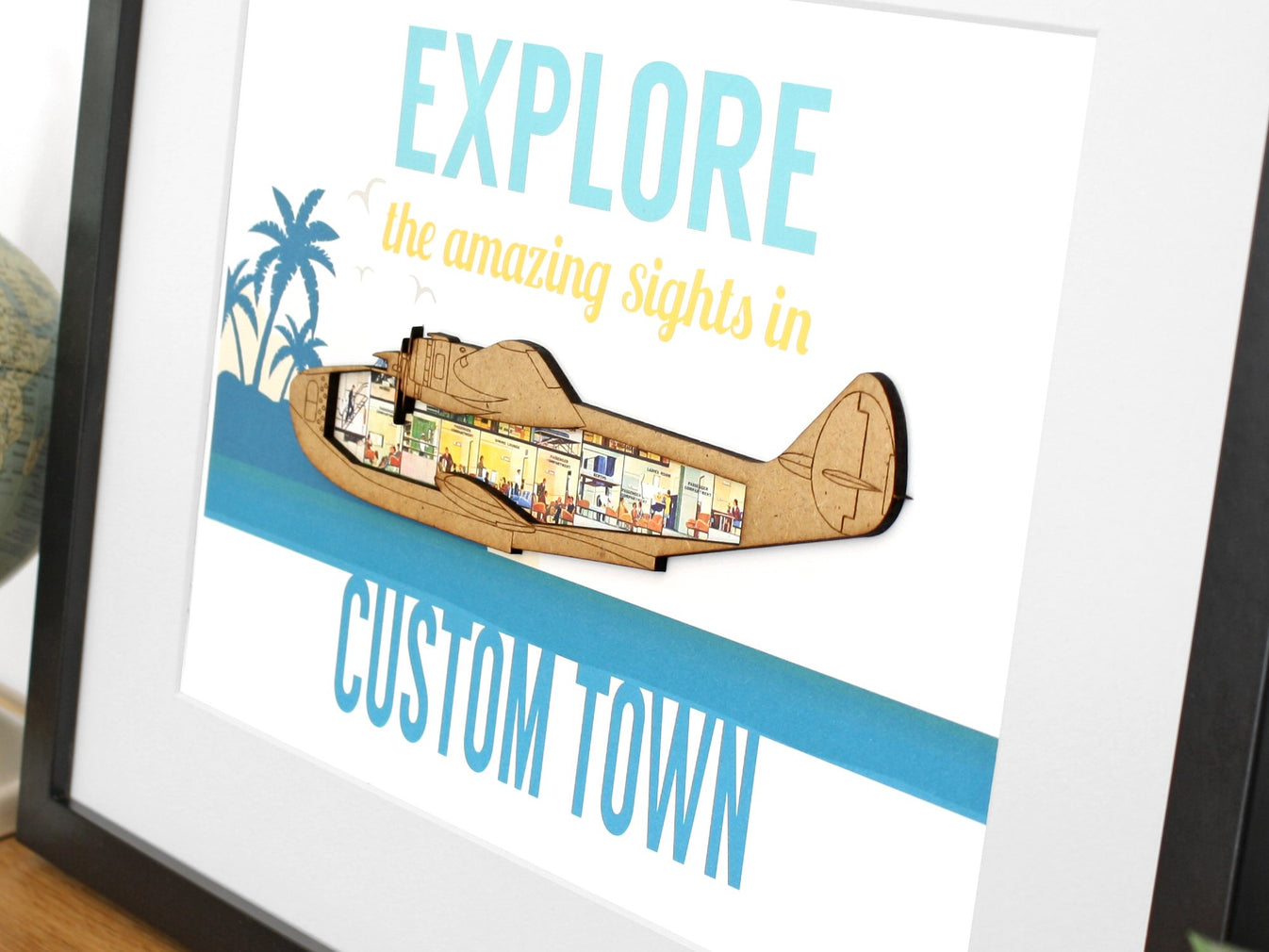 Custom Travel Poster Art | Vacation Home Decor | Laser Cut Wood ...