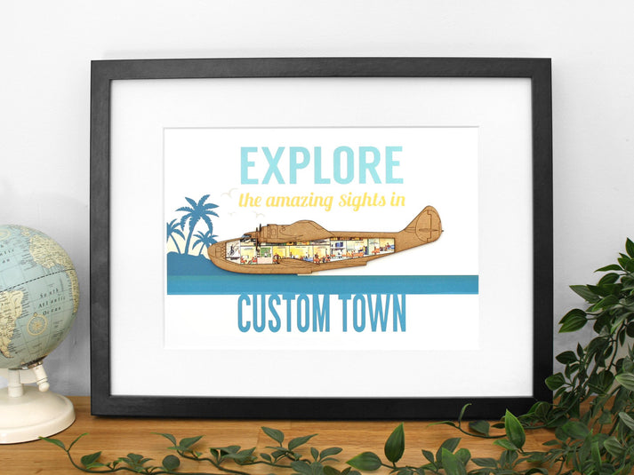 Custom Travel Poster Art | Vacation Home Decor | Laser Cut Wood ...