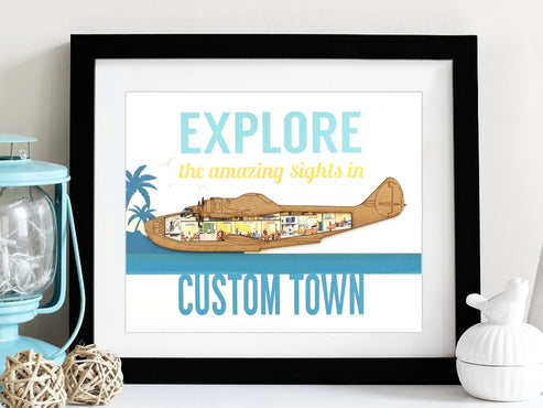 Custom Travel Poster Art | Vacation Home Decor | Laser Cut Wood ...