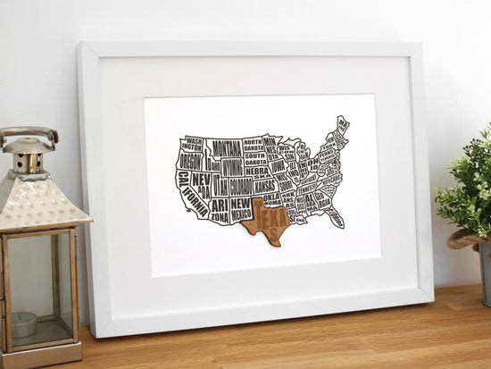 Custom Map of America Art | Map Decor | Map Gifts – Simply Cut Art