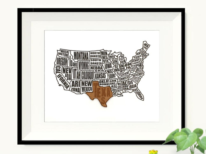 Custom Map of America Art | Map Decor | Map Gifts – Simply Cut Art