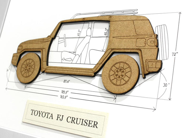 Toyota FJ Cruiser Blueprint Art | Laser Cut Wood Gifts & Art – Simply ...