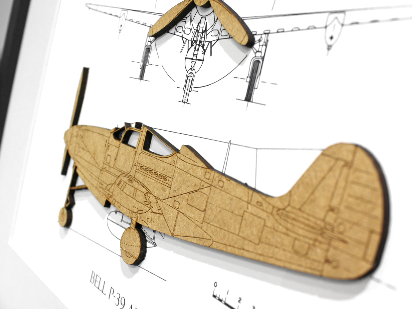 P-39 Airacobra Blueprint Art | Aviation Decor | Laser Cut Wood – Simply ...