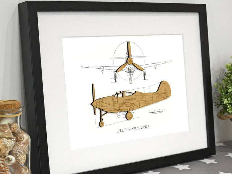 P-39 Airacobra Blueprint Art | Aviation Decor | Laser Cut Wood – Simply ...