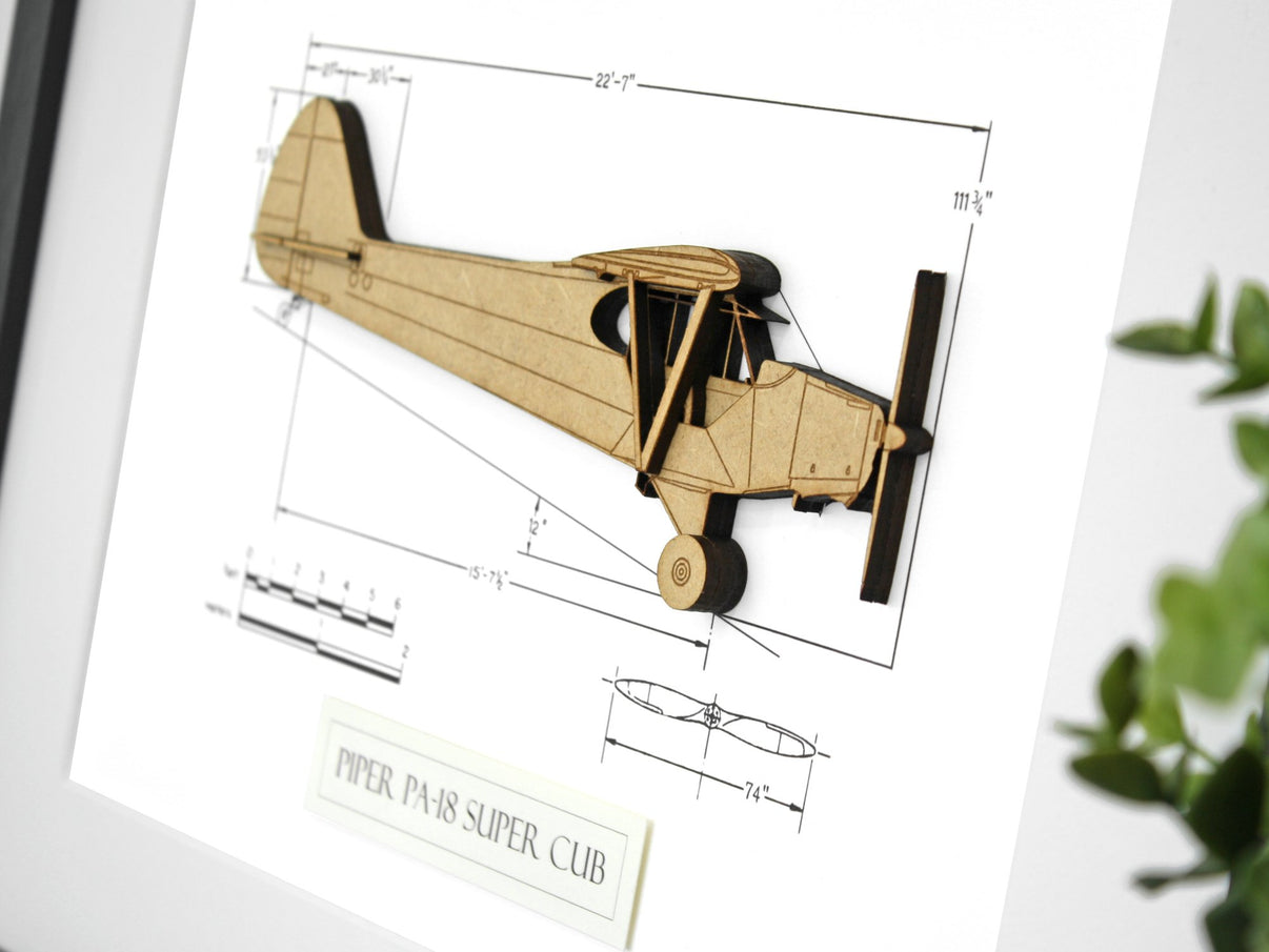 Piper PA-18 Super Cub Art | Aviation Decor | Laser Cut Gifts & Art ...