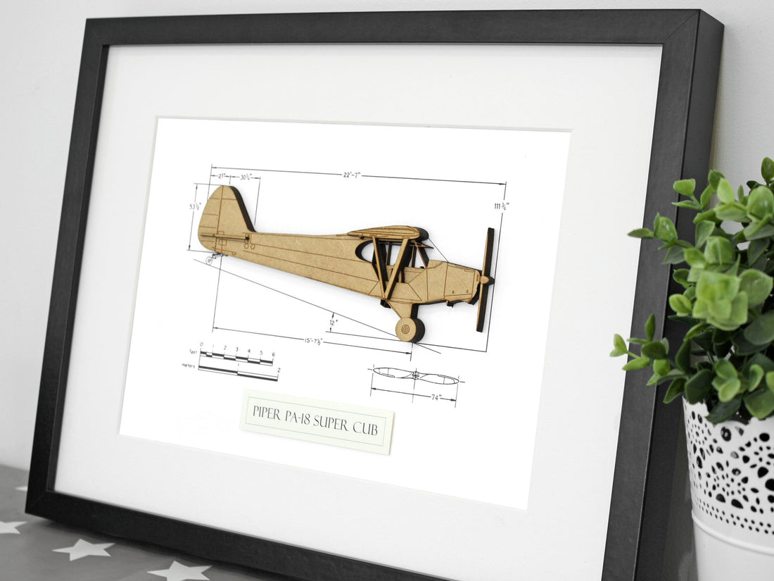 Piper PA-18 Super Cub Art | Aviation Decor | Laser Cut Gifts & Art ...