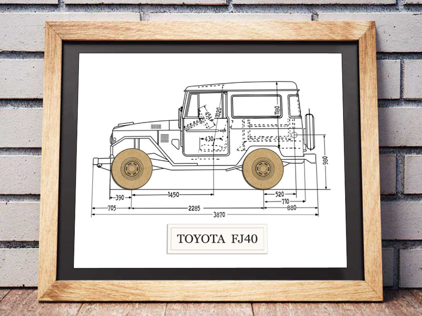 Toyota FJ40 Blueprint Art | FJ40 Land Cruiser | Laser Cut Wood – Simply ...